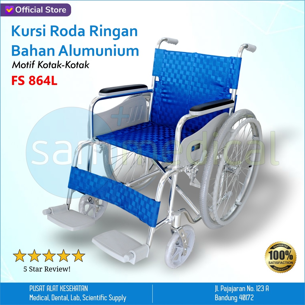 Kursi Roda Ringan Kotak - Kotak FS 864L | sam medical